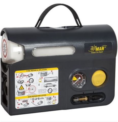 Airman ResQ PRO ilmakompressori ja 700ml korjausneste - Joululahjaideat